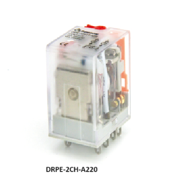 Rơle trung gian loại DRPE-2CH-LR-A220-07A(H),2 Cực,10A / 220VAC, 8 chân ...